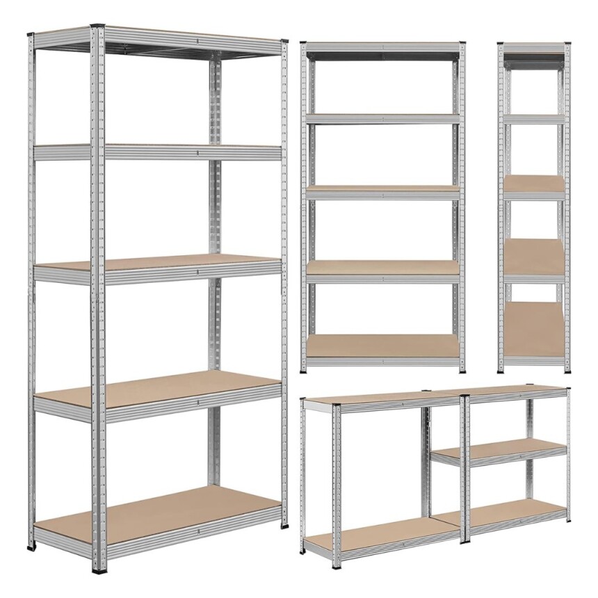 Metalna polica s 5 katova – 180 x 90 x 40 cm – Metalik siva (Zn ...